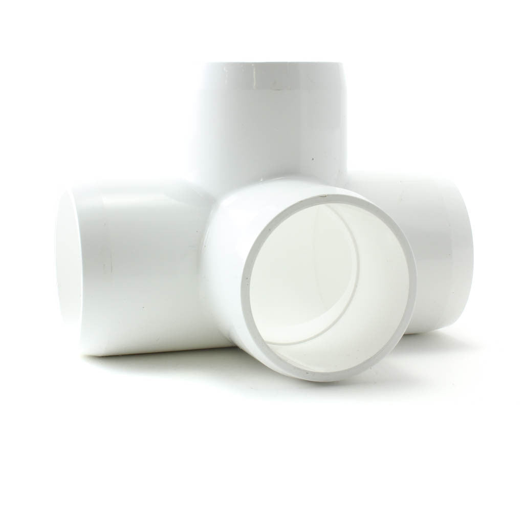 PVC White, Furniture Fitting, 4 Way Tee – Savko Plastic Pipe & Fittings